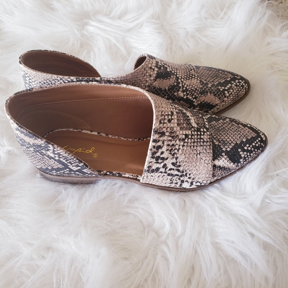 Shoes | New Snake Print Cut Out Flats | Poshmark